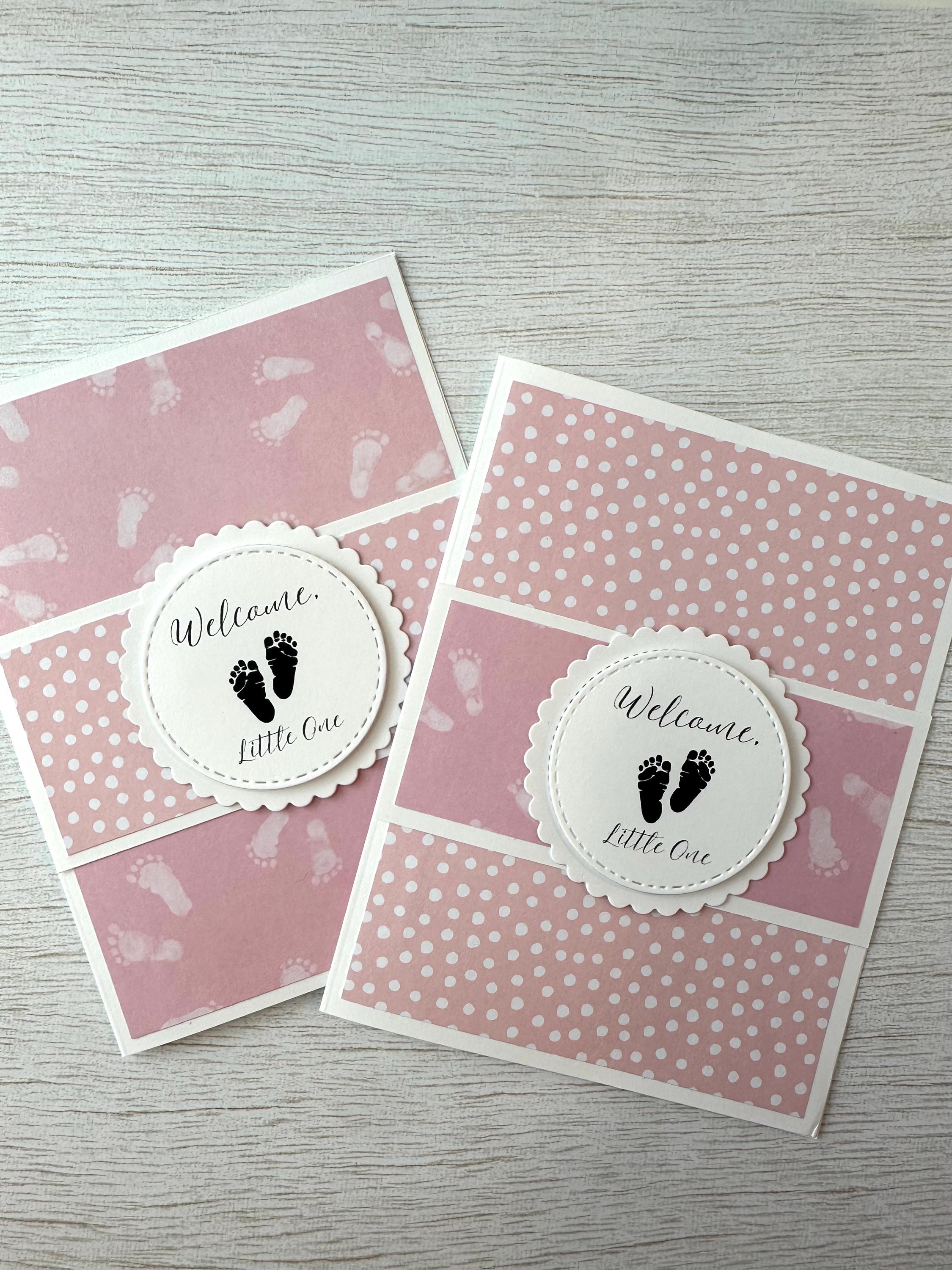 Handmade Pink Baby Girl Card, Baby Shower Greeting - Etsy