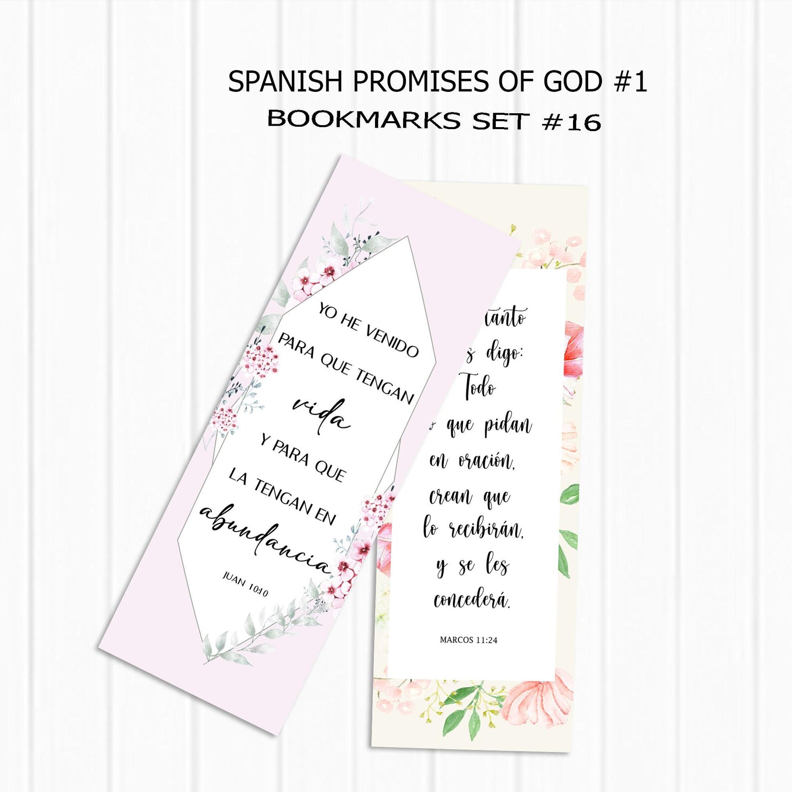 Spanish Set X8 Promises of God Bookmarks, Spanish Christian Gifts for ...