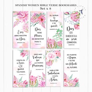 Spanish Set X8 Bible Verses Bookmarks, Printable Spanish Bible Verse ...
