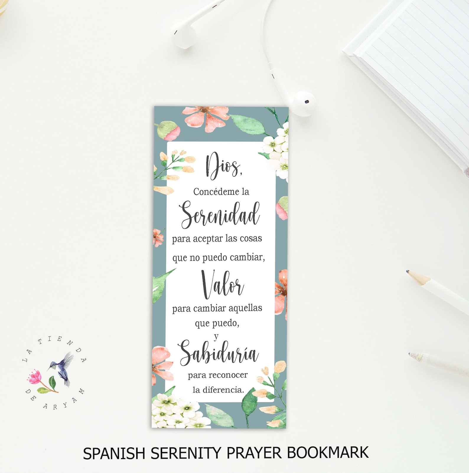 Spanish Serenity Set X4 Prayer Bookmarks, Oración De La Serenidad ...