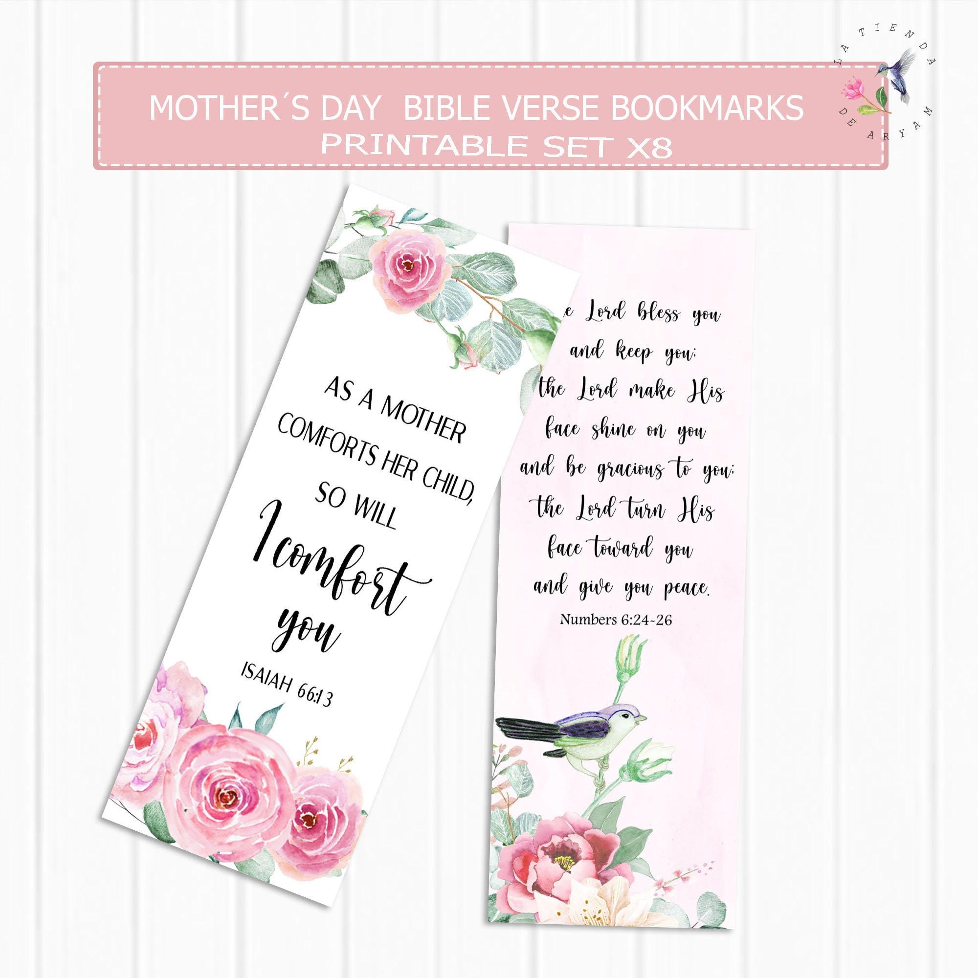 Printable Bible Verse Bookmarks, Mother's Day Bible Verses Bookmarks ...
