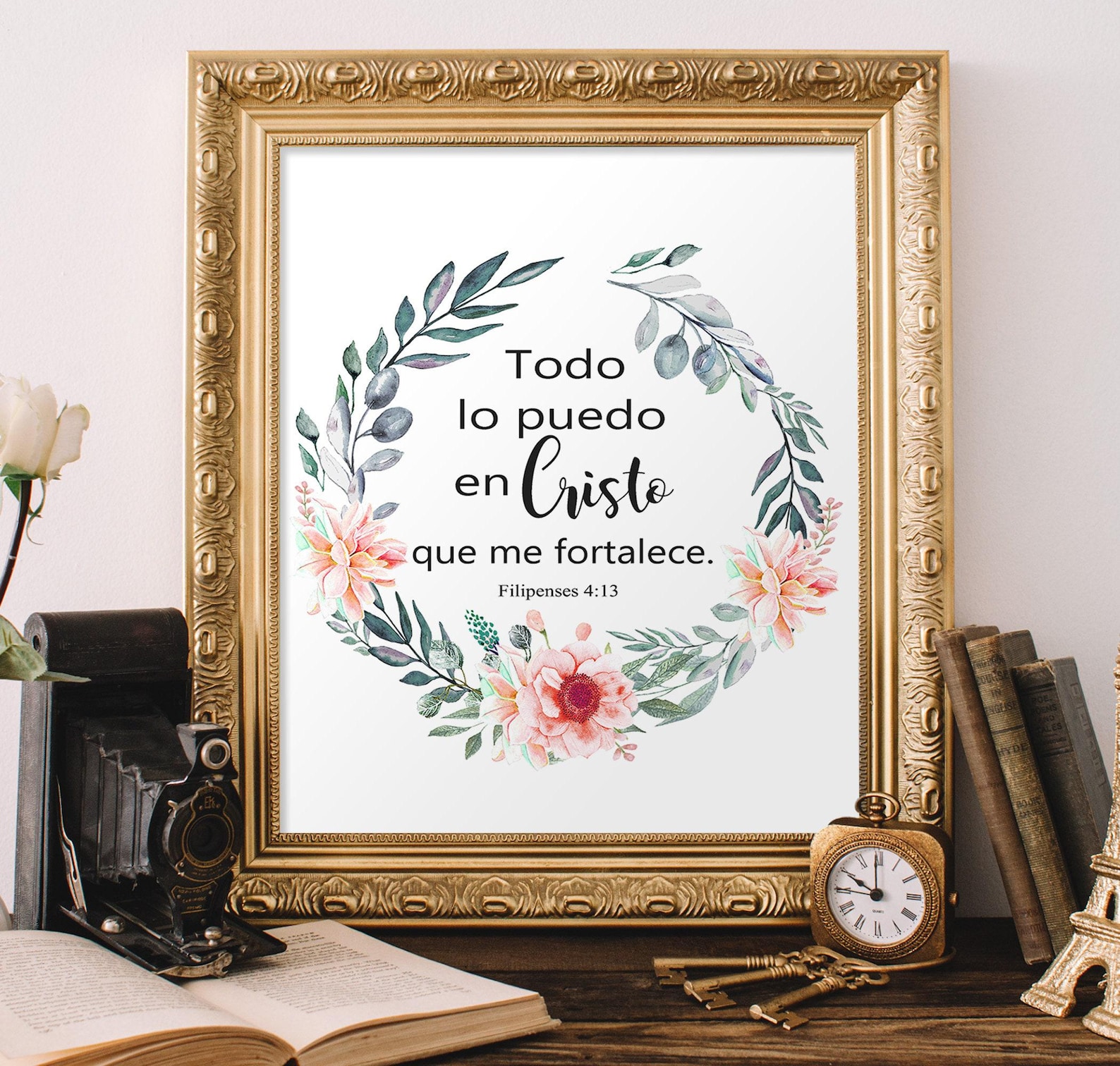 Spanish Bible Verse, Filipenses 4:13, Todo Lo Puedo En Cristo Que Me ...