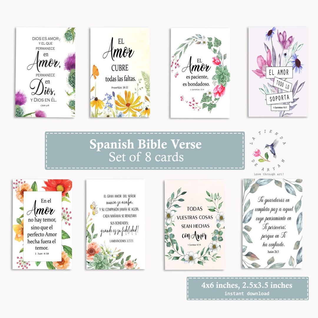 Spanish Bible Verse Tags, Collage Sheet, Scripture Art Tags,3.50" X 2. ...