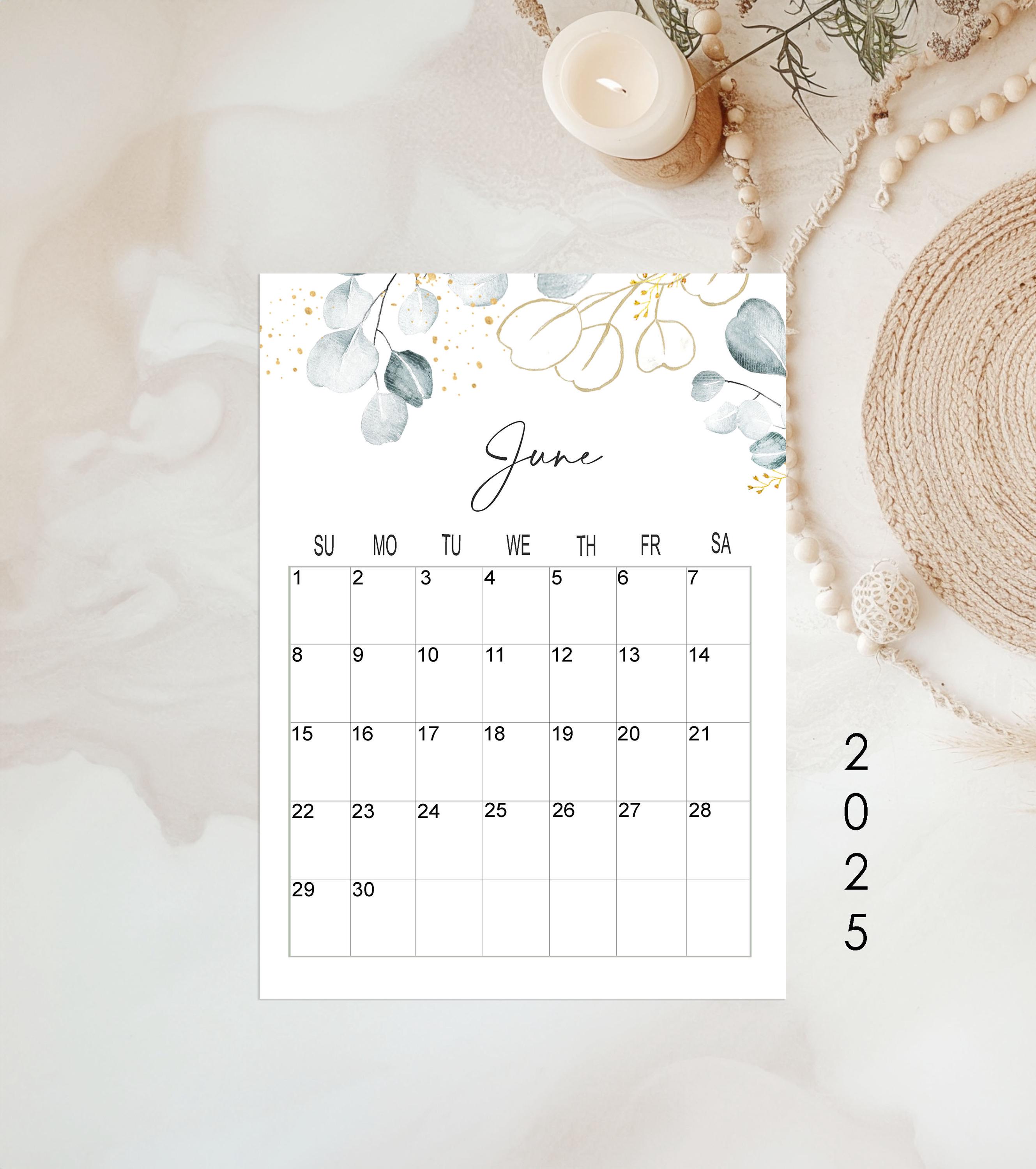 2025 Calendar Printable, Wall Calendar 2025, 2025 Greenery Wall ...