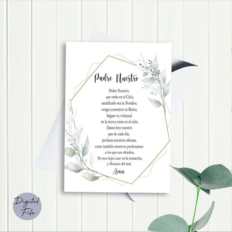 Padre Nuestro, Spanish the Lord's Prayer , Oración Del Padre Nuestro ...