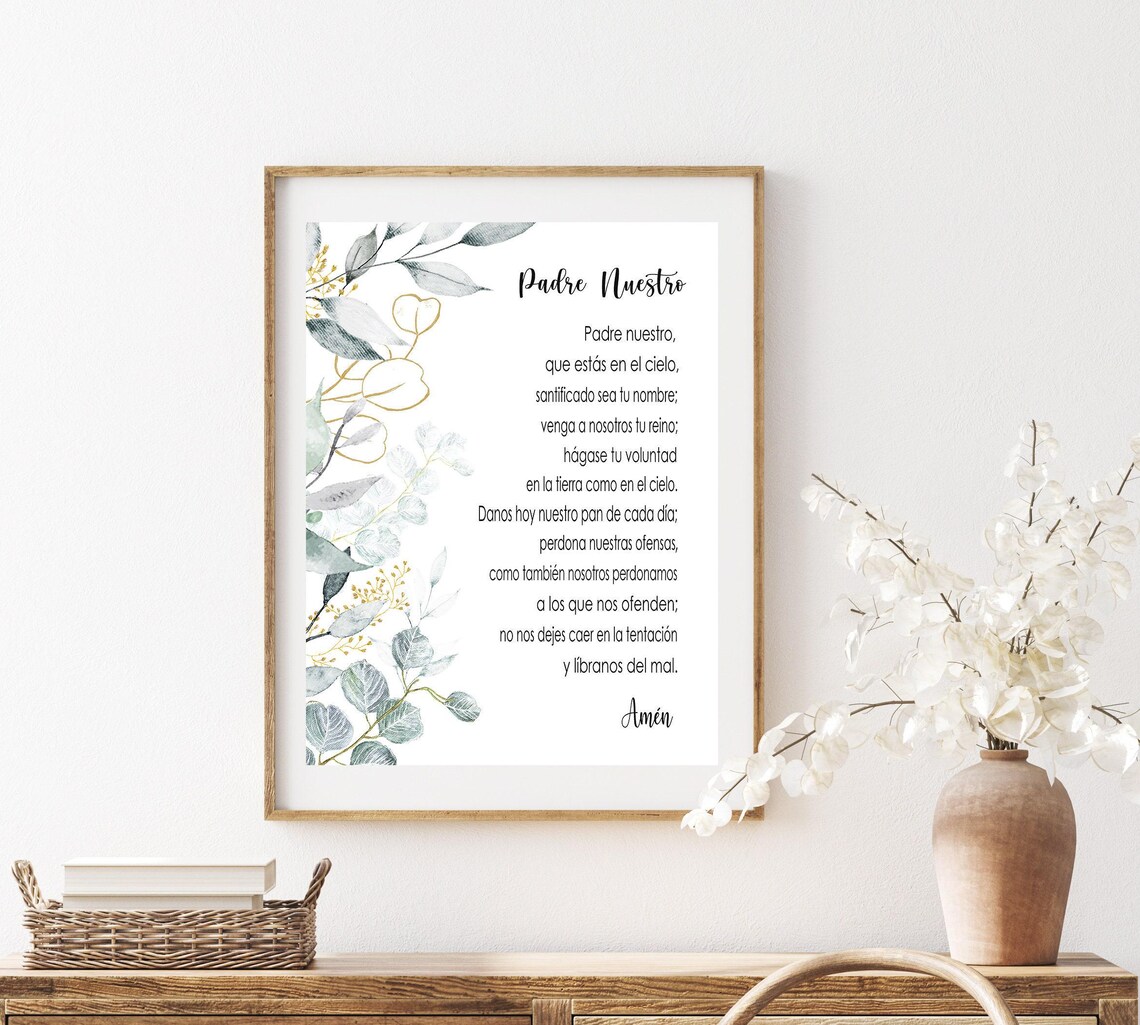 Padre Nuestro, Spanish the Lord's Prayer , Oración Del Padre Nuestro ...