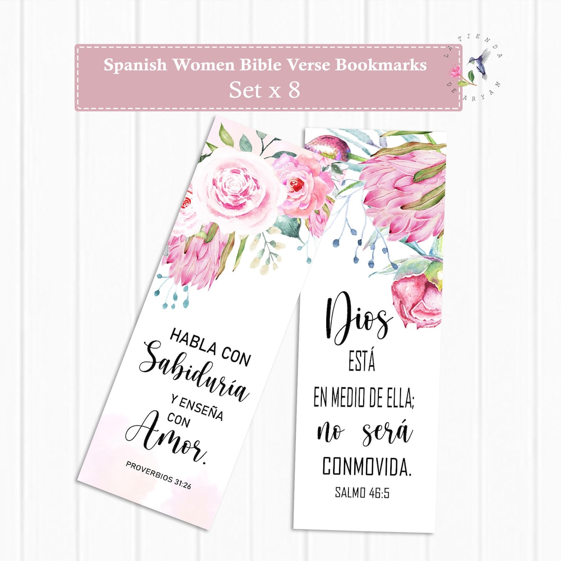 Spanish Set X8 Bible Verses Bookmarks, Printable Spanish Bible Verse ...