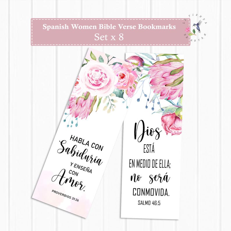 Spanish Set X8 Bible Verses Bookmarks, Printable Spanish Bible Verse ...
