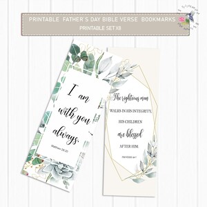 Printable Bible Verse Set X8 Bookmarks, Father's Day Bible Verses ...