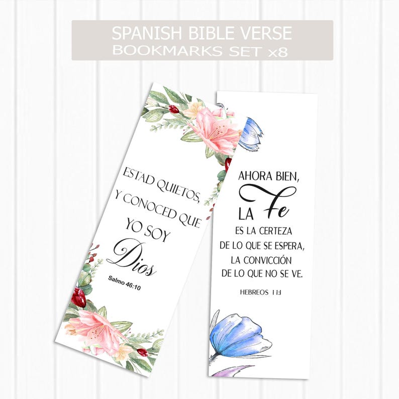 Spanish Bible Bookmarks, Printable Set of 8, 7 X 2.5 Inches, Instant ...
