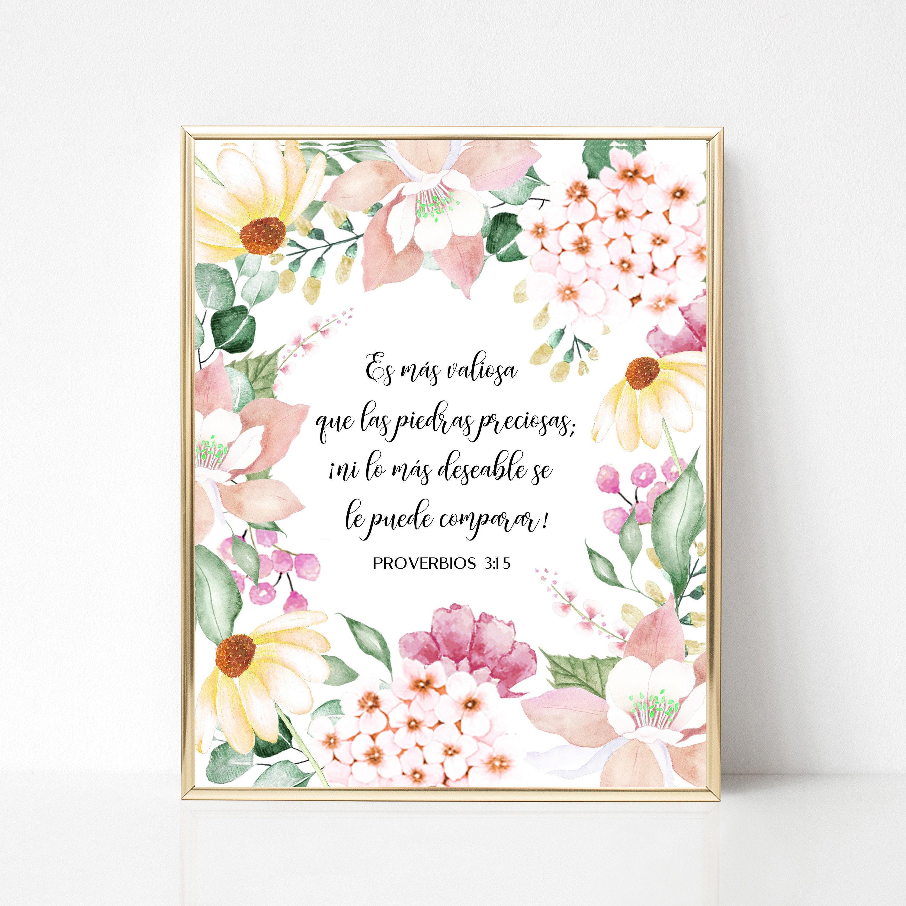 Printable Spanish Women Bible Verse Set, Set X8 Spanish Mother's Day ...