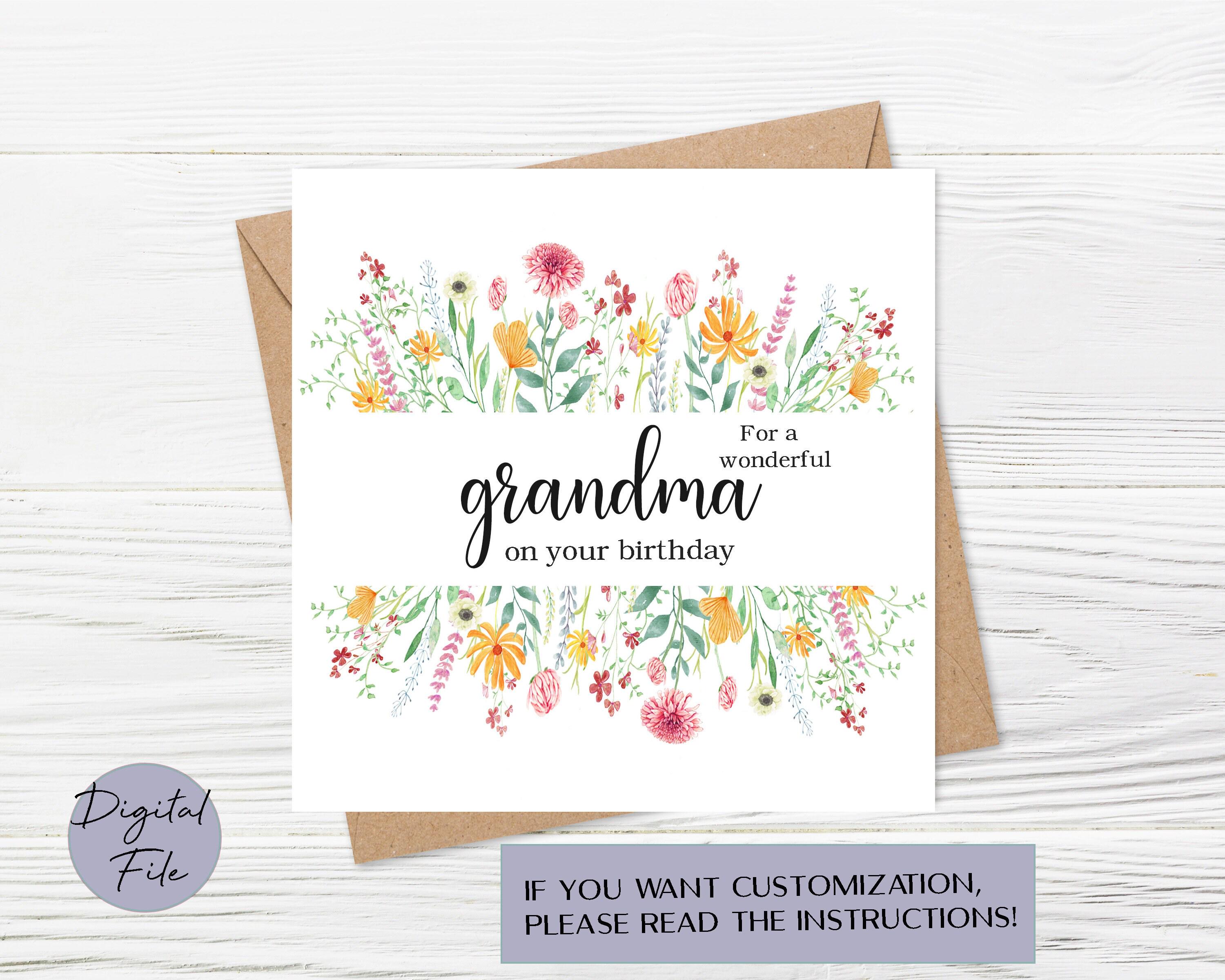 Printable Happy Birthday Grandma, Birthday Card for Grandma ...
