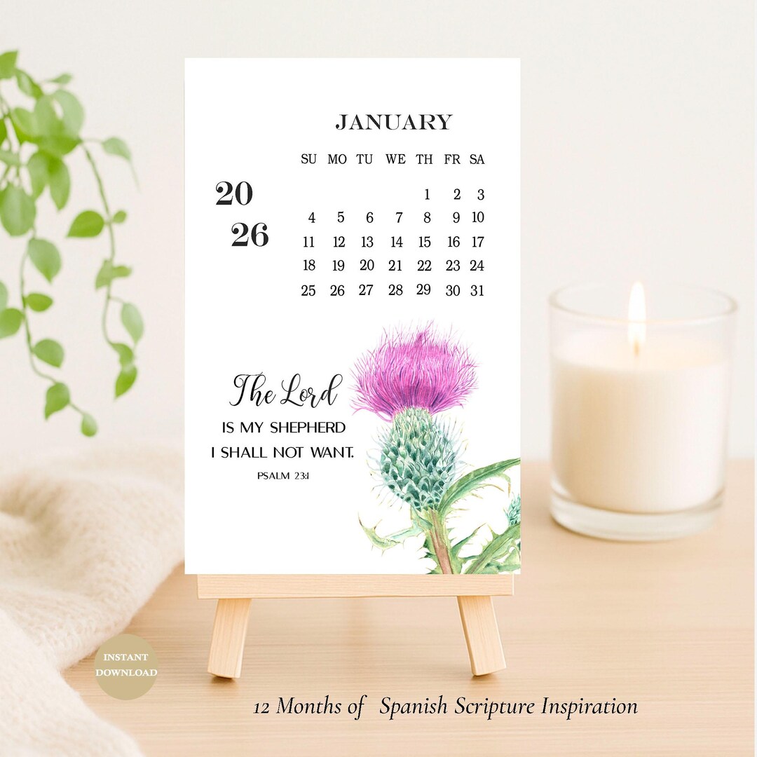 Printable Bible Verse Calendar 2026: Inspirational Scripture ...