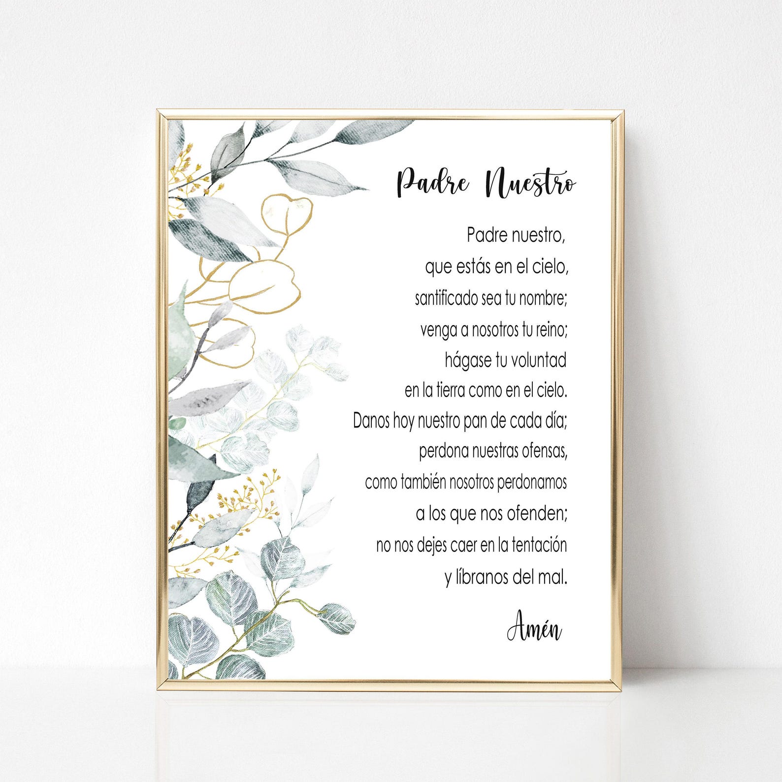 Padre Nuestro, Spanish the Lord's Prayer , Oración Del Padre Nuestro ...
