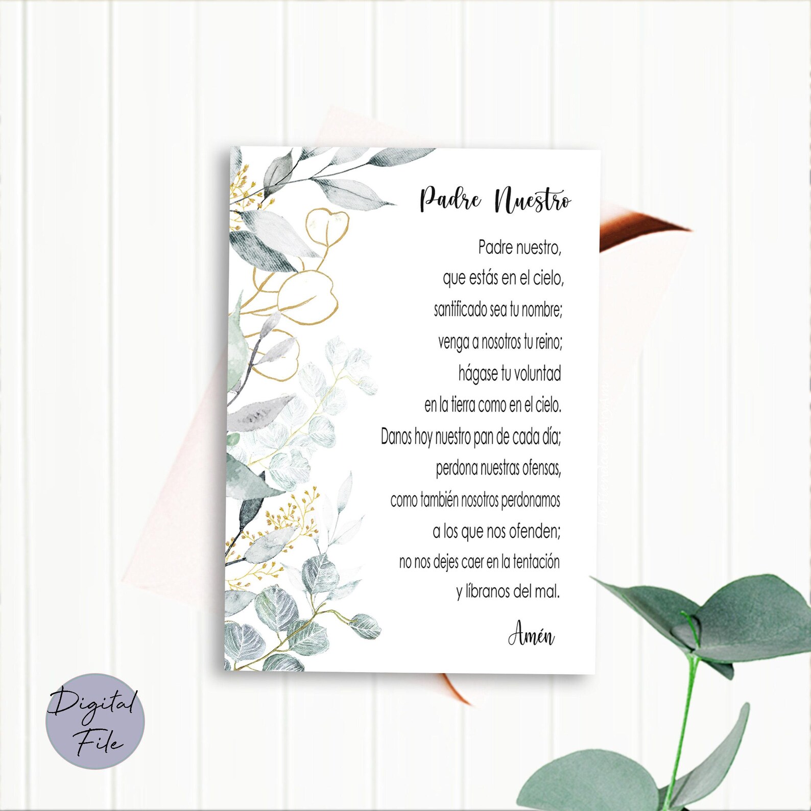 Padre Nuestro, Spanish the Lord's Prayer , Oración Del Padre Nuestro ...