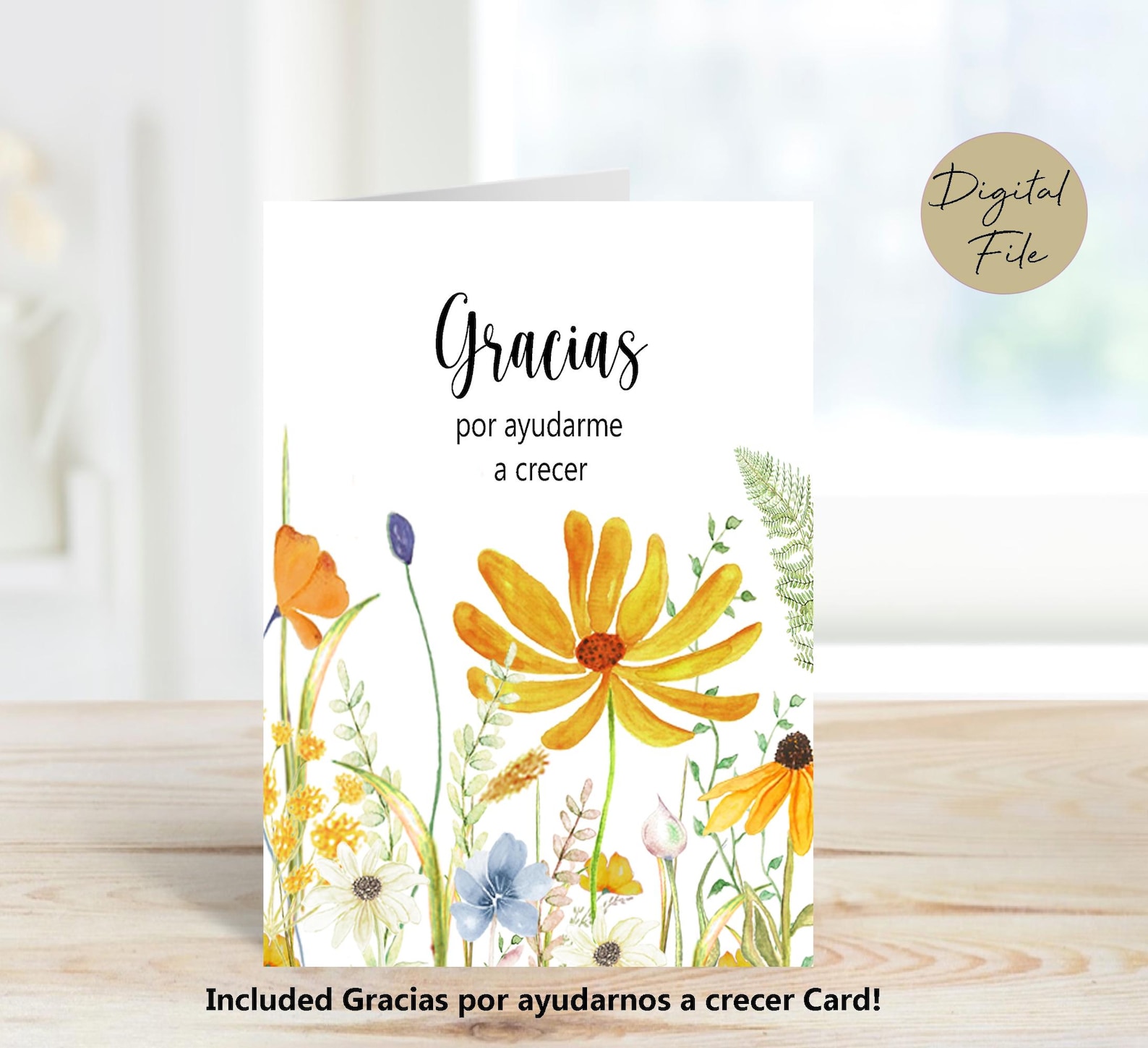 Spanish Teacher Appreciation, Gracias Por Ayudarme a Crecer, Printable ...