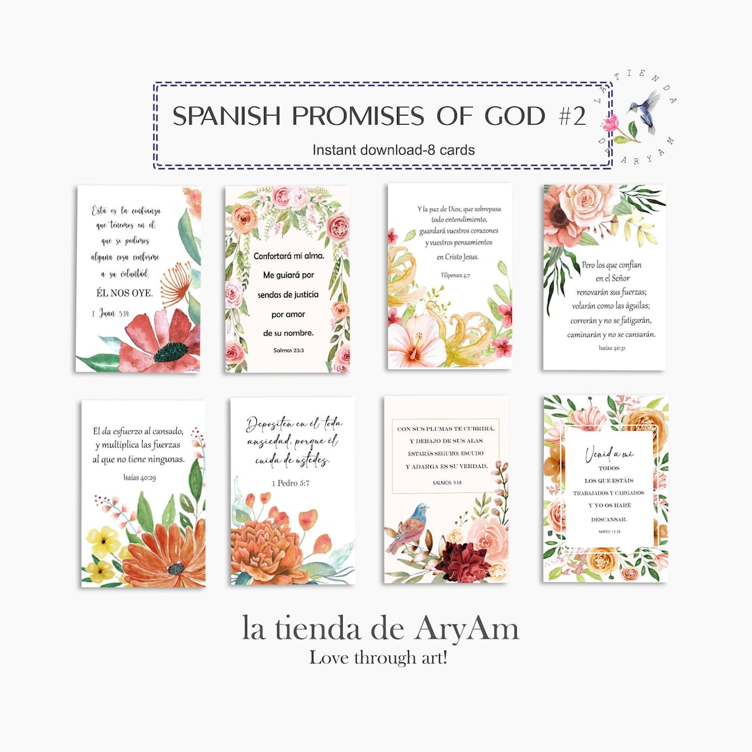 Spanish Promises of God, Promesas De Dios, Spanish Bible Verse Tags ...