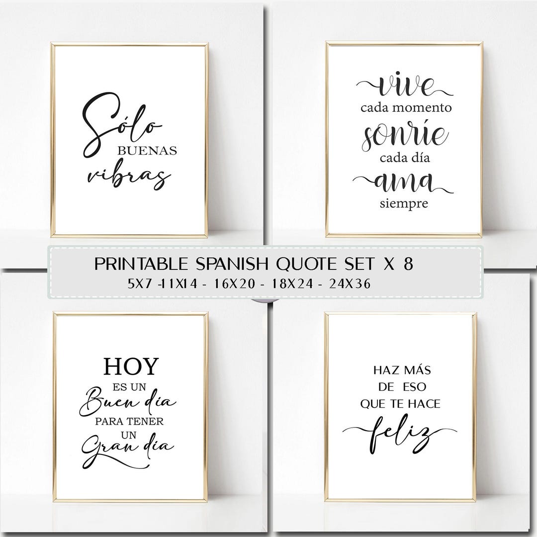 Spanish Motivational Posters Set X8, Printable Spanish Motivational ...