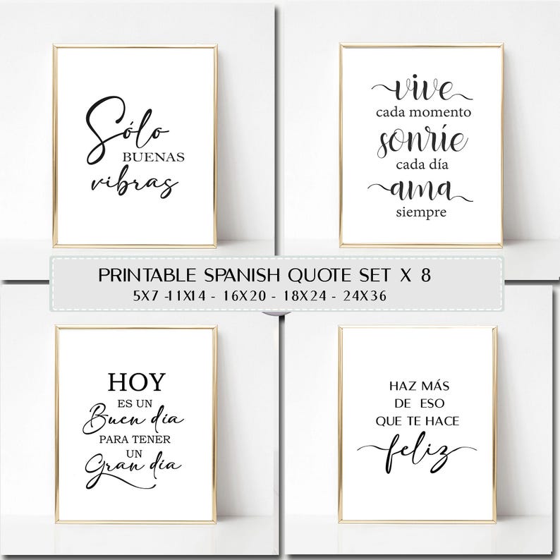Spanish Motivational Posters Set X8, Printable Spanish Motivational ...