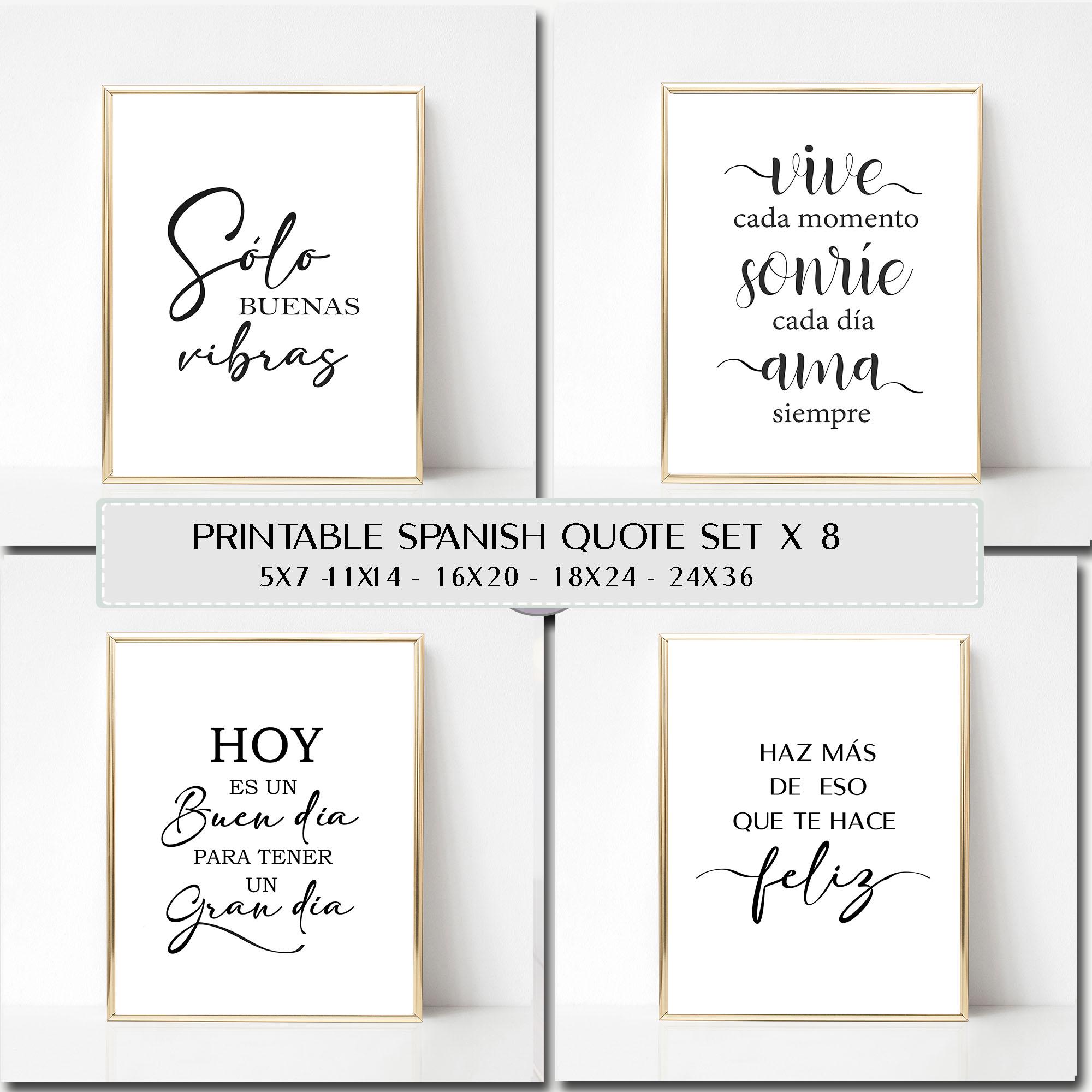 Spanish Motivational Posters Set X8, Printable Spanish Motivational ...