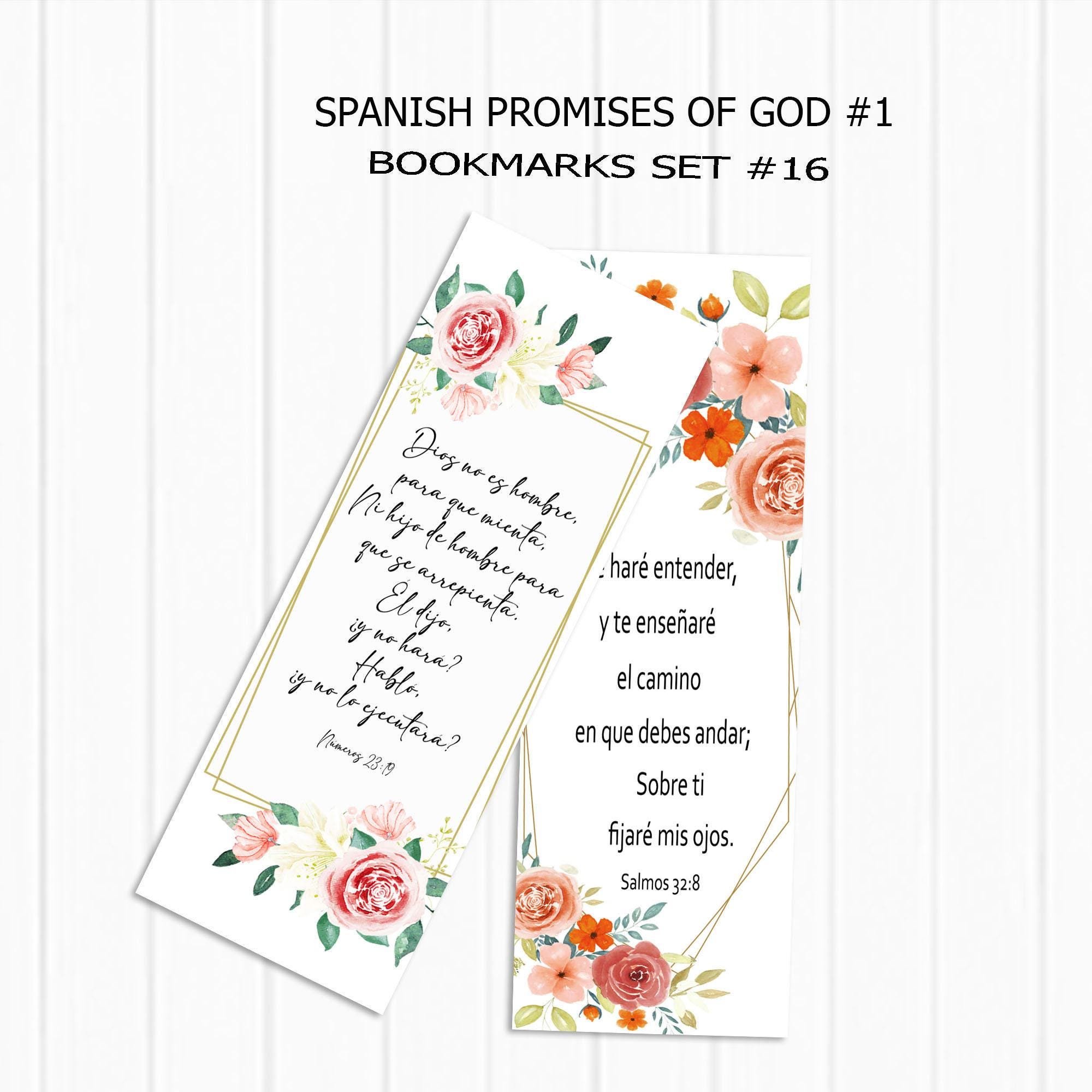 Spanish Set X8 Promises of God Bookmarks, Spanish Christian Gifts for ...