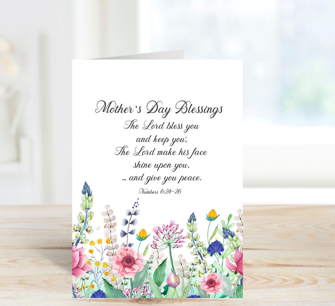Bible Card for Mom, Bible Mother's Day Card, Numbers 6:24 26 Card ...