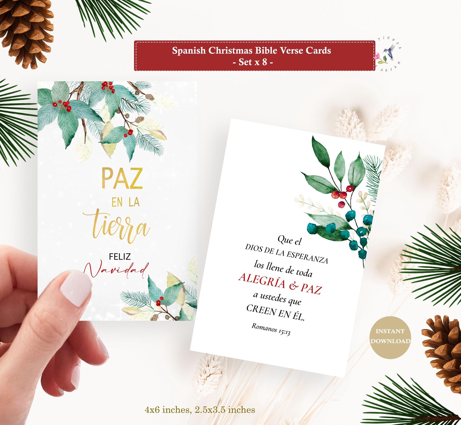 Spanish Christmas Bible Verse Cards: Printable Christian Holiday ...