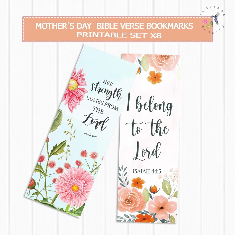 Printable Bible Set X8 Verse Bookmarks, Mother's Day Bible Verses ...