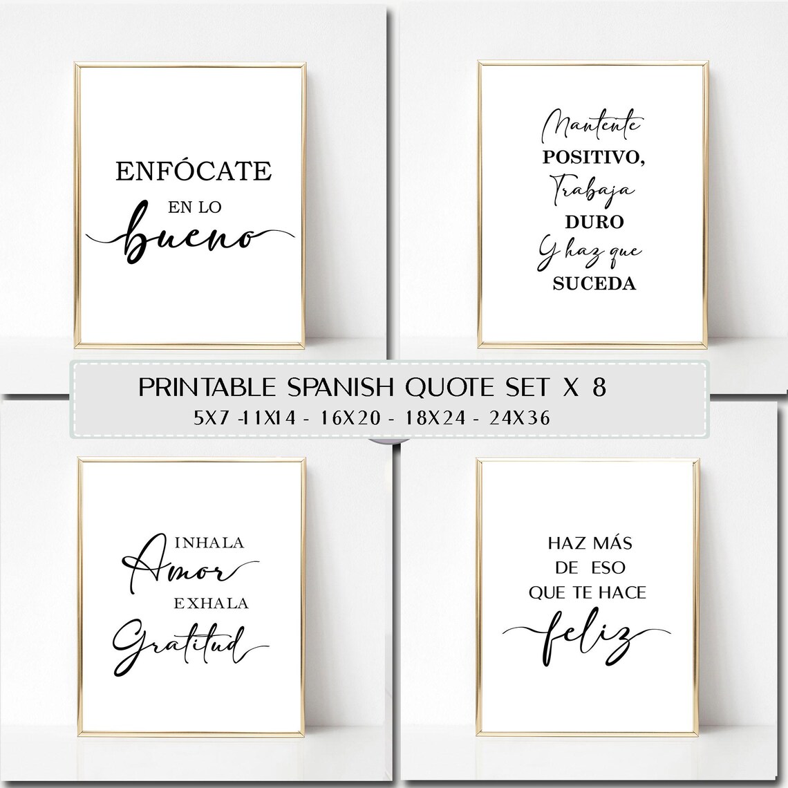 Spanish Motivational Posters Set X8, Printable Spanish Motivational ...