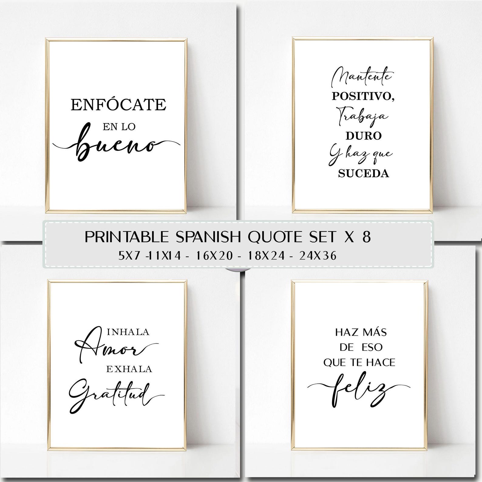 Spanish Motivational Posters Set X8, Printable Spanish Motivational ...