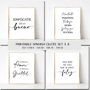 Spanish Inspirational Quote Prints Set of 8 – Motivational Poster ...