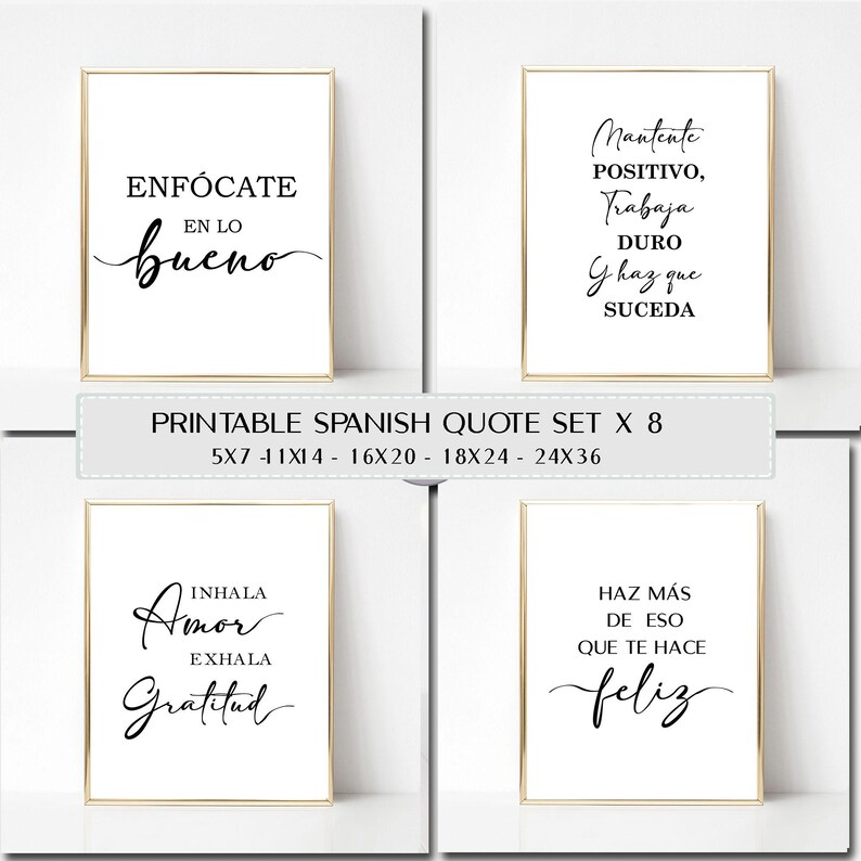Spanish Motivational Posters Set X8, Printable Spanish Motivational ...
