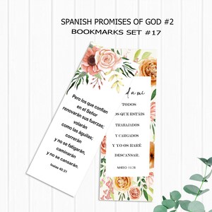 Spanish Set X8 Promises of God Bookmarks, Spanish Christian Gifts for ...