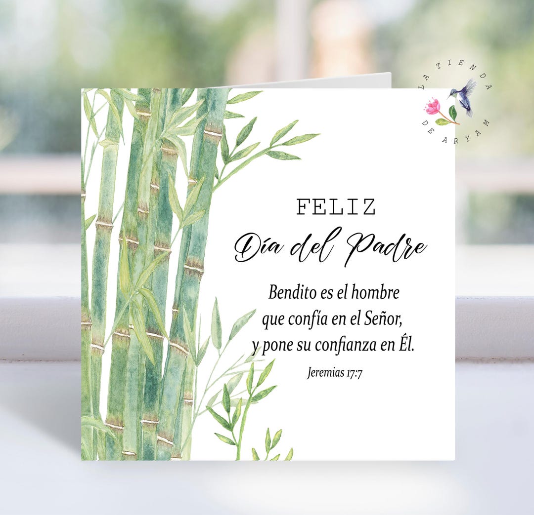 Spanish Father’s Day Card for Dad, Jeremias 17:7 “bendito Es El Hombre ...