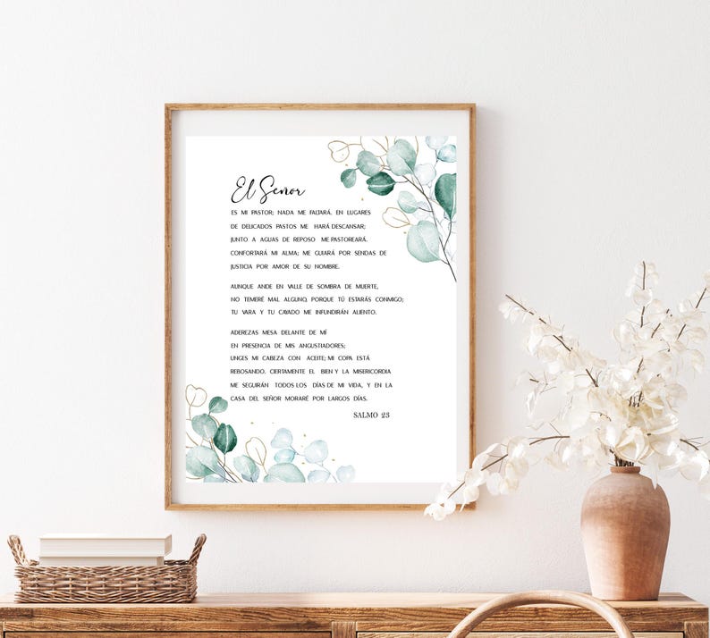 Psalm 23 Spanish Bible Verse Print: Christian Wall Art (digital ...