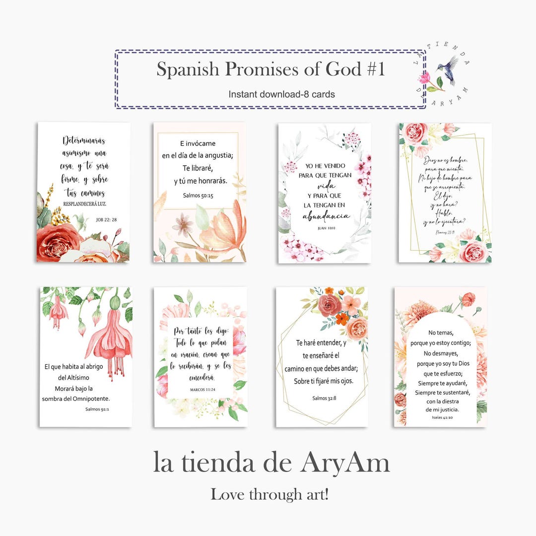 Spanish Promises of God Set X8, Promesas De Dios, Spanish Women Bible ...