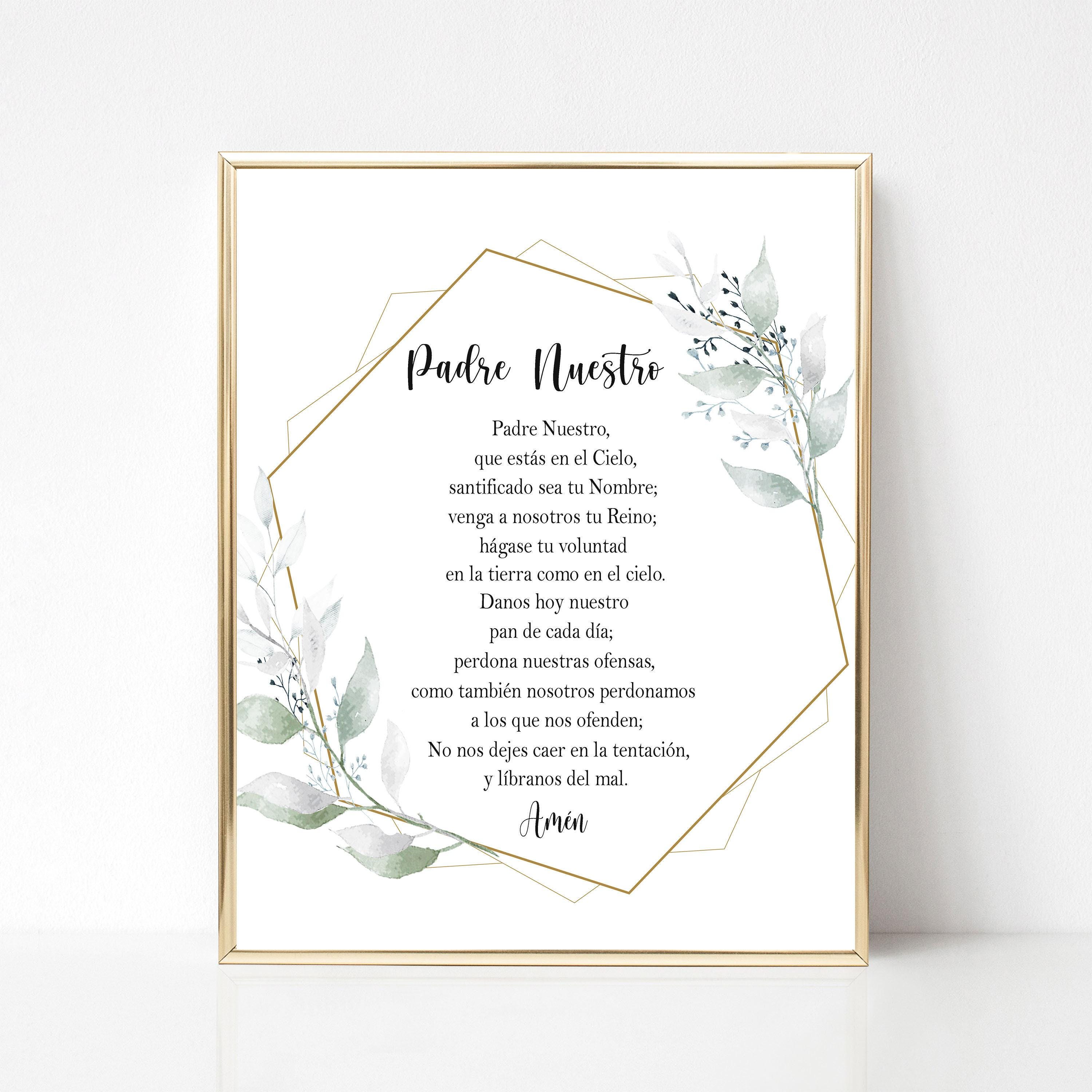 Padre Nuestro, Spanish the Lord's Prayer , Oración Del Padre Nuestro ...