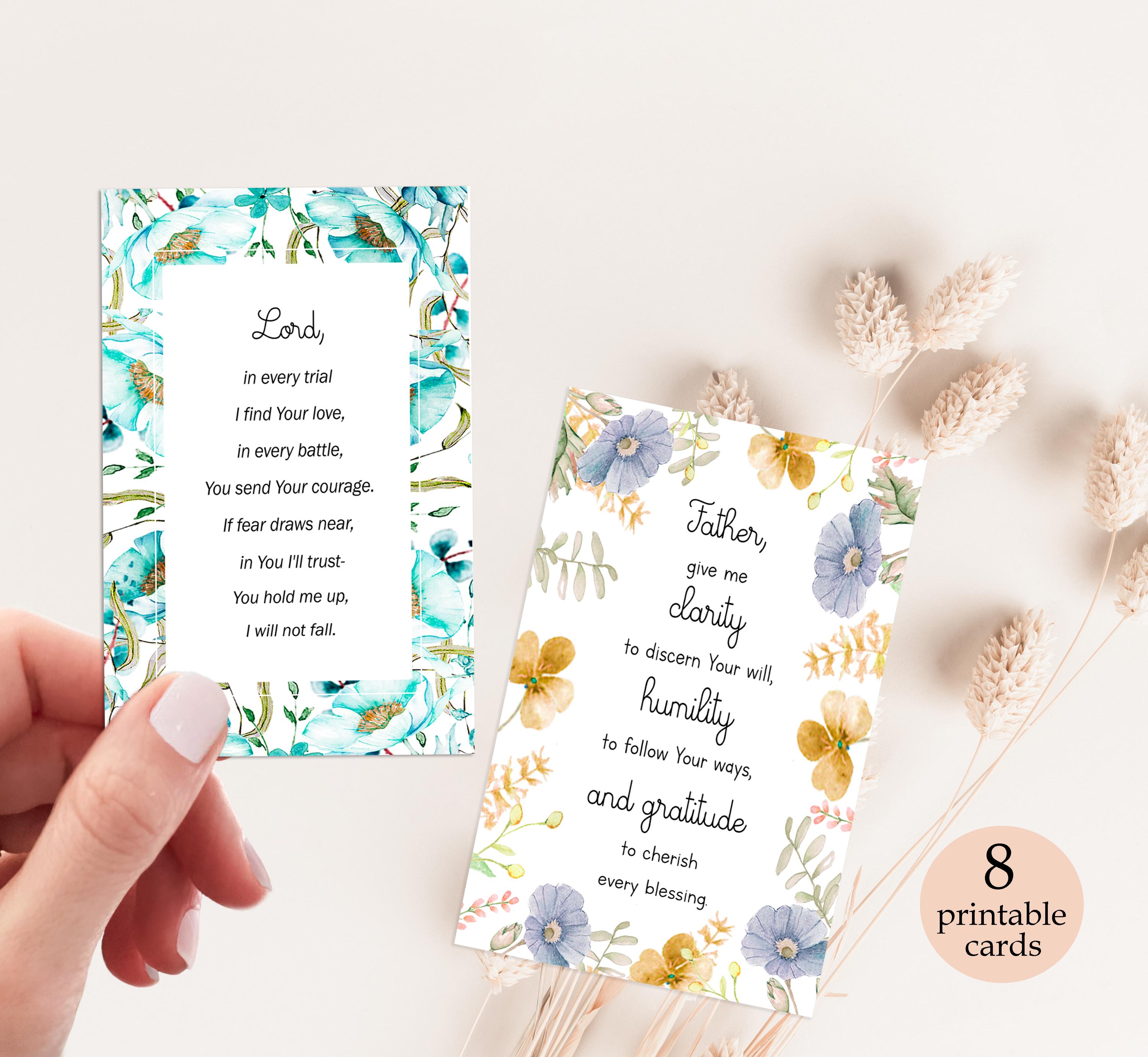Printable Christian Prayer Cards: Bible Verse Scripture Tags (set of 8 ...