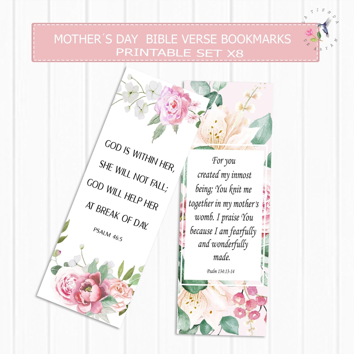 Printable Bible Verse Bookmarks, Mother's Day Bible Verses Bookmarks ...