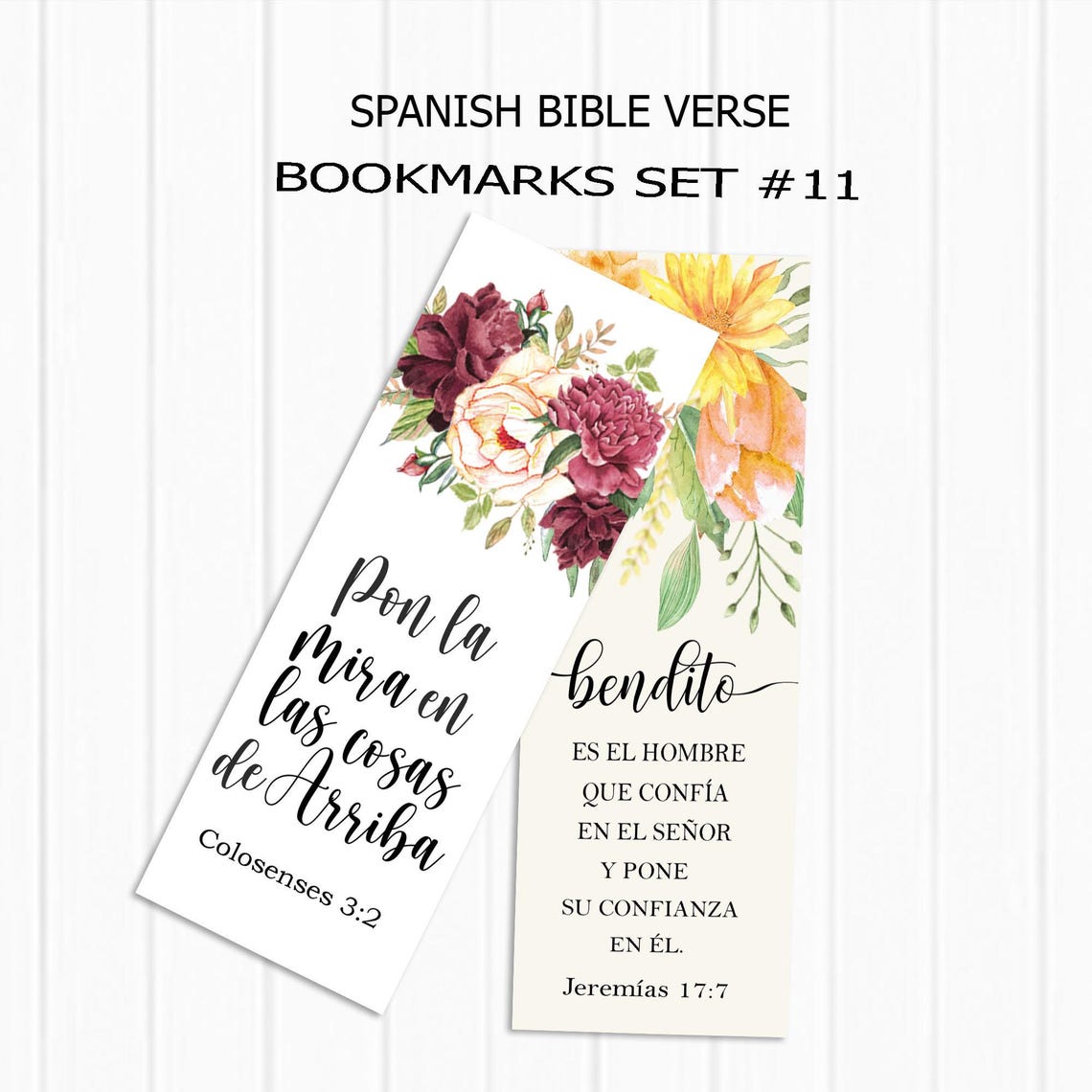 Spanish Bible Bookmarks, Printable Set of 8, 7 X 2.5 Inches, Instant ...
