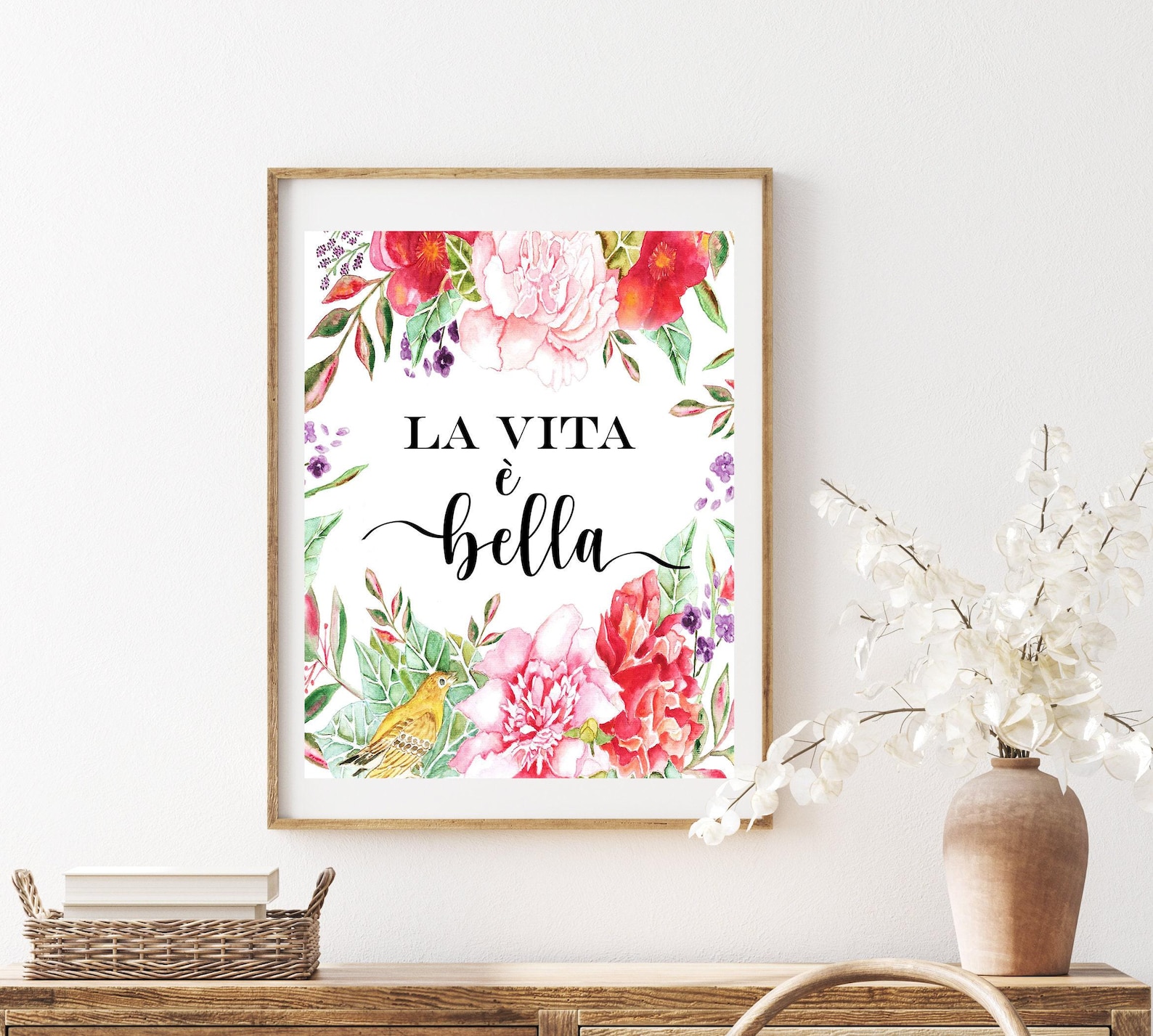 La Vita é Bella, Italian Quote Printable, Inspiring Print, Watercolor ...