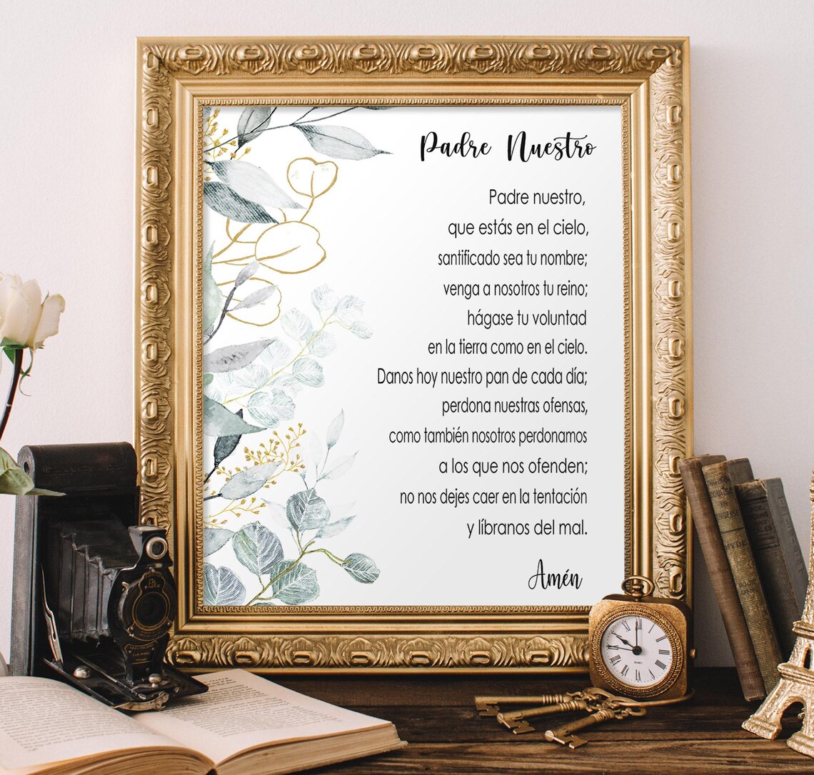Padre Nuestro, Spanish the Lord's Prayer , Oración Del Padre Nuestro ...