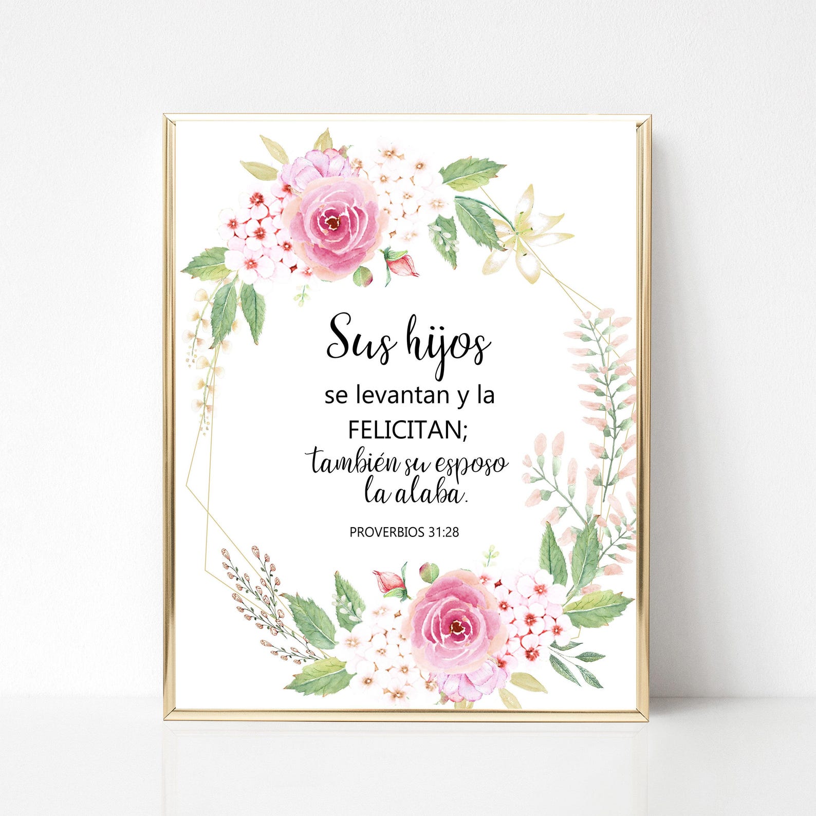 Printable Spanish Women Bible Verse Set, Set X8 Spanish Mother's Day ...