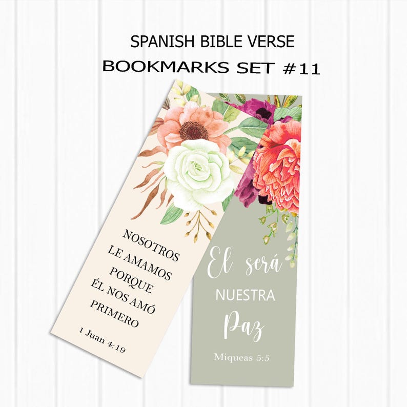 Spanish Bible Bookmarks, Printable Set of 8, 7 X 2.5 Inches, Instant ...