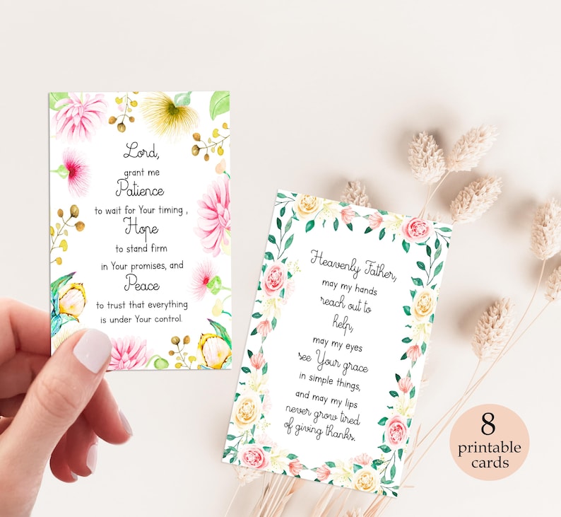 Printable Christian Prayer Cards: Bible Verse Scripture Tags (set of 8 ...