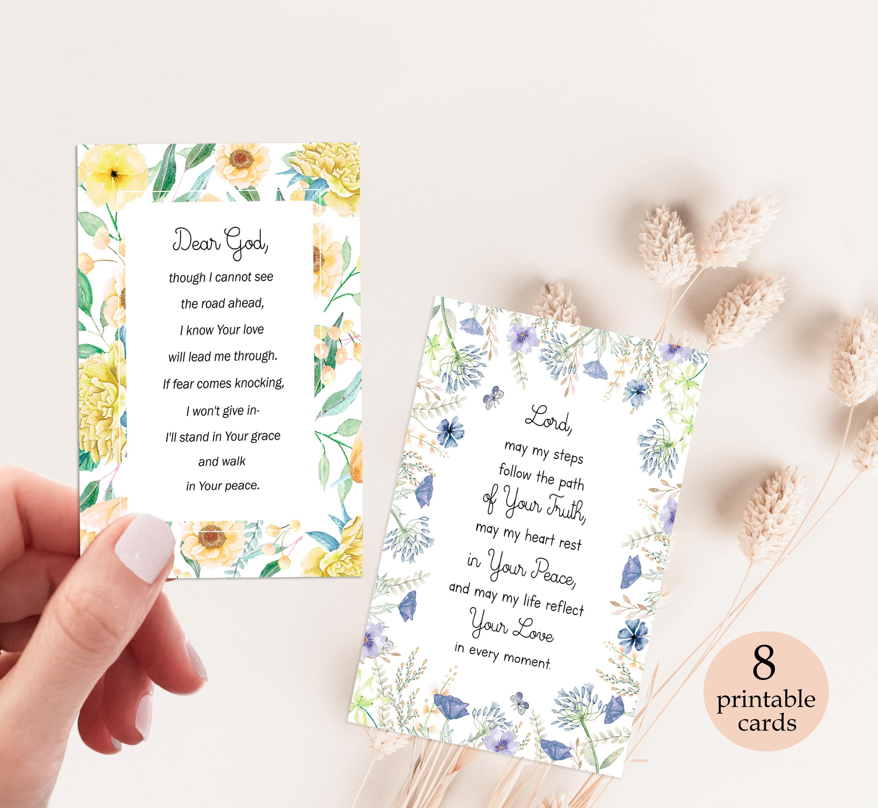 Printable Christian Prayer Cards: Bible Verse Scripture Tags (set of 8 ...