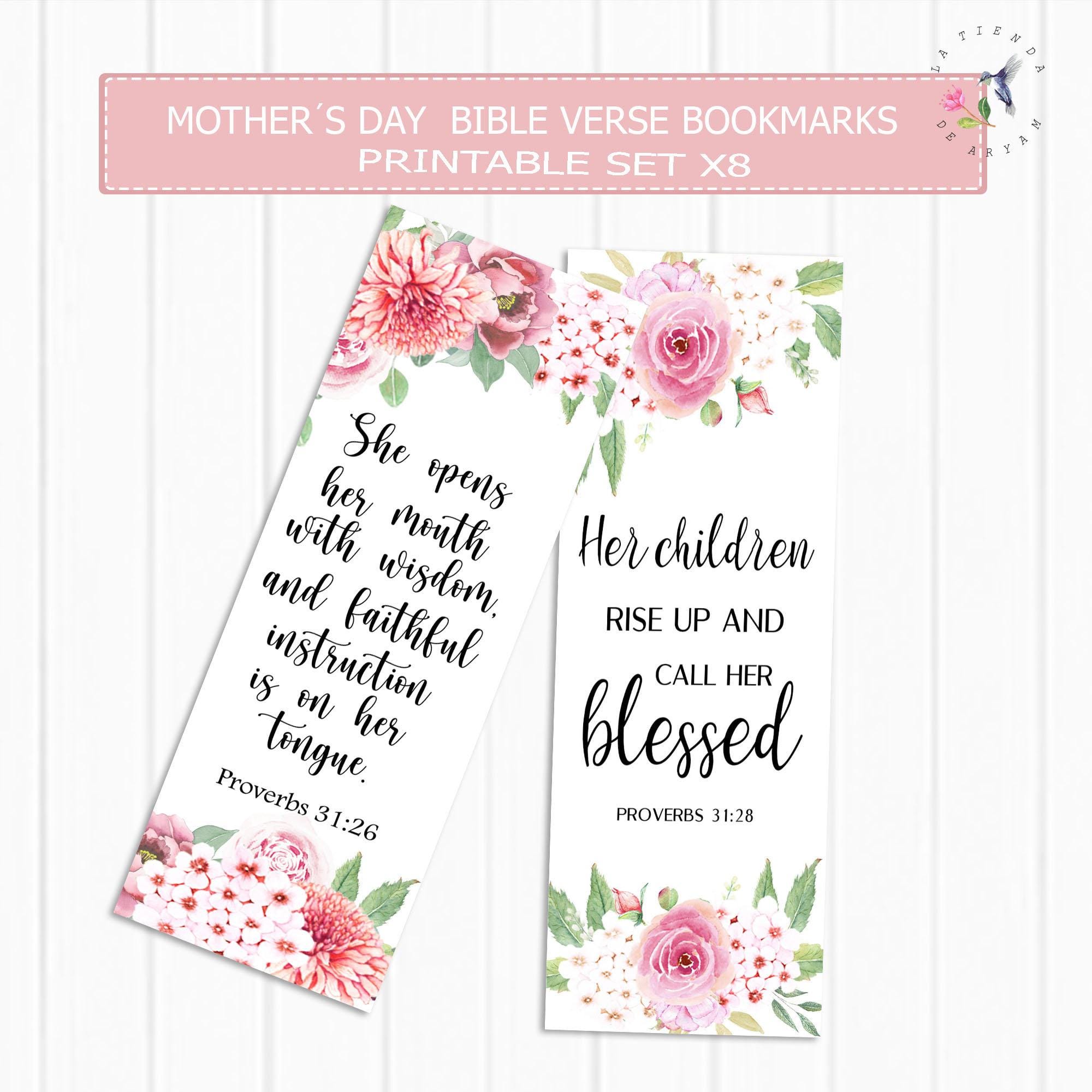 Printable Bible Verse Bookmarks, Mother's Day Bible Verses Bookmarks ...
