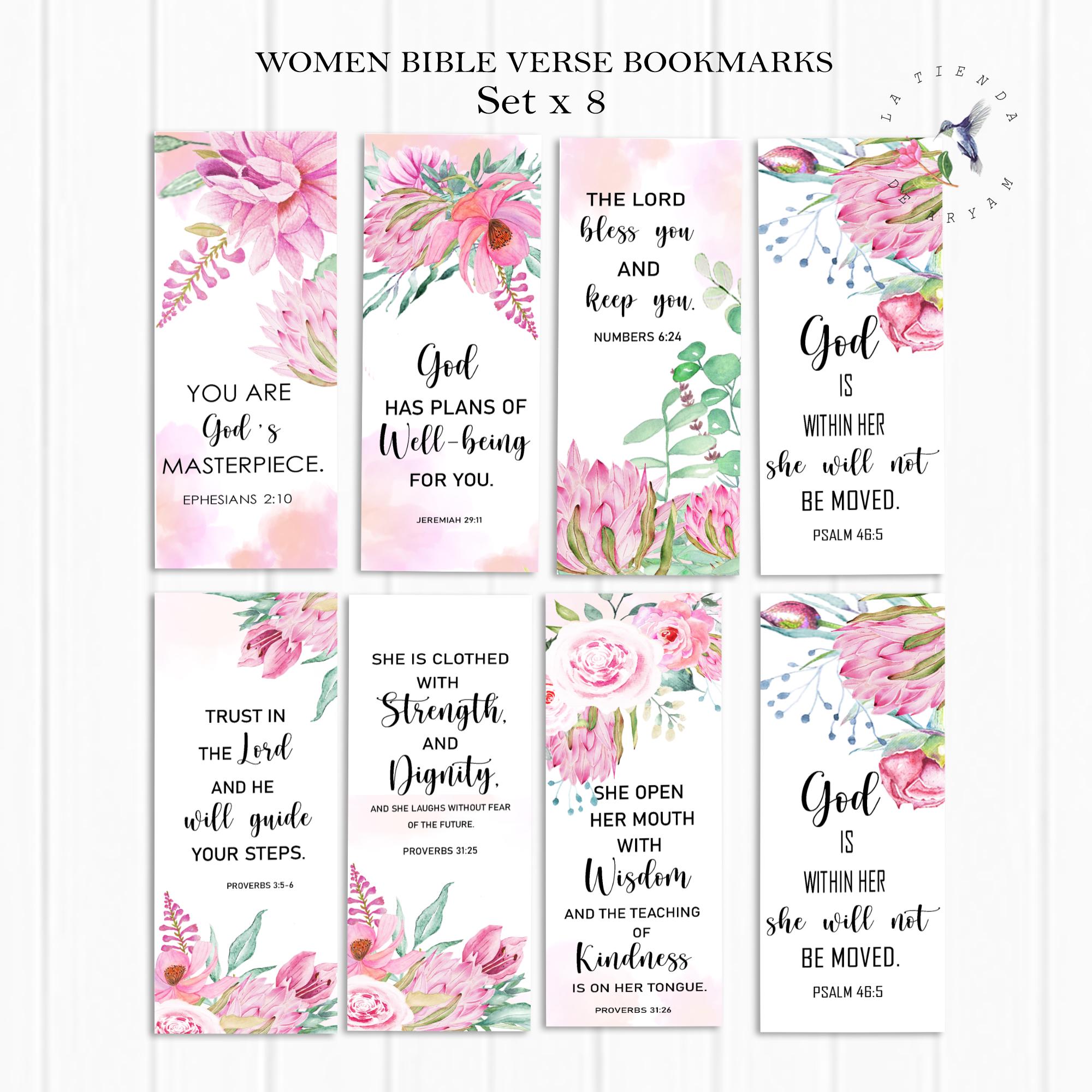 Mother's Day Set X8 Bible Verses Bookmarks, Printable Bible Verse ...