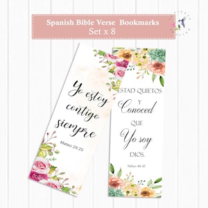 Spanish Set X8 Bible Bookmarks, Printable Set of 8, 7 X 2.5 Inches ...