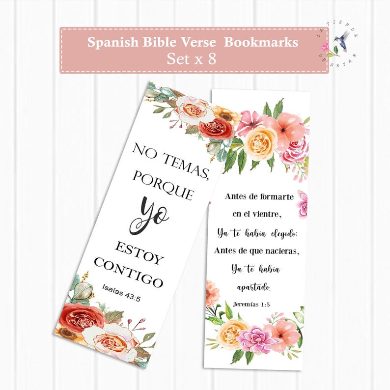 Spanish Set X8 Bible Bookmarks, Printable Set of 8, 7 X 2.5 Inches ...